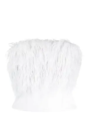 Patrizia Pepe Fur-detailing Strapless Top - Purple