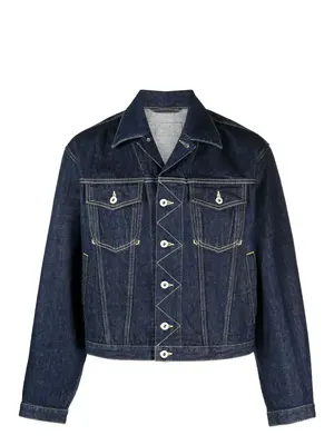 Kenzo Contrast-stitch Denim Jacket - Blue