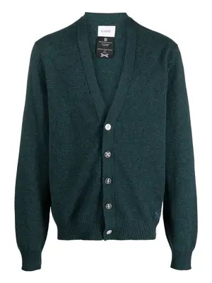 BARRIE B Label Logo-embroidered Cashmere Cardigan - Green