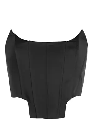 Giuseppe Di Morabito Strapless Satin Corset Top - Black