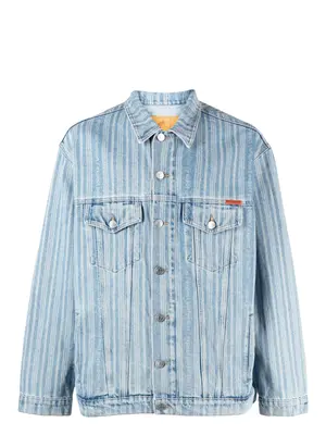 Martine Rose Striped Denim Jacket - Blue