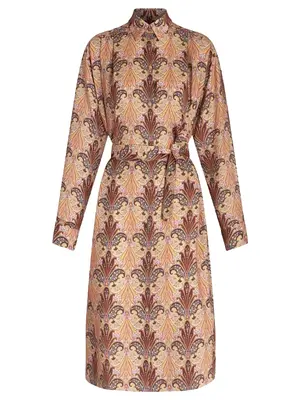 Etro Paisley-print Belted Midi Shirtdress - Neutrals