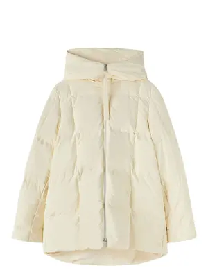 JIL SANDER Hooded Quilted Down Jacket - White