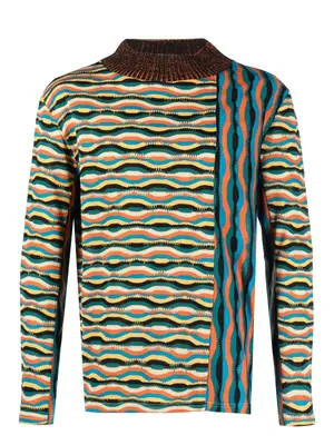 Andersson Bell Zigzag Pattern Jumper - Blue