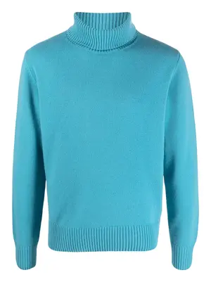 Herno Roll-neck Wool Jumper - Blue
