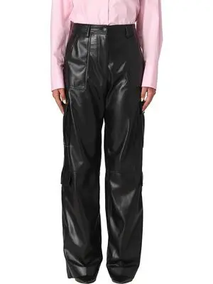 MSGM Synthetic Leather Cargo Pants - Black