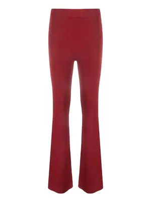Patrizia Pepe Ribbed Bootcut Trousers - Red