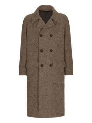 Dolce & Gabbana Mélange-effect Double-breasted Coat - Neutrals