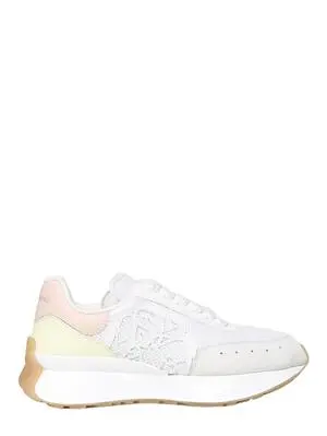 Alexander McQueen McQueen Sneakers In Mesh And Leather With Seal Logo White