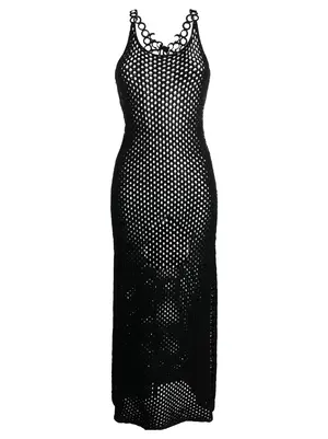 Chloé Open-knit Midi Dress - Black