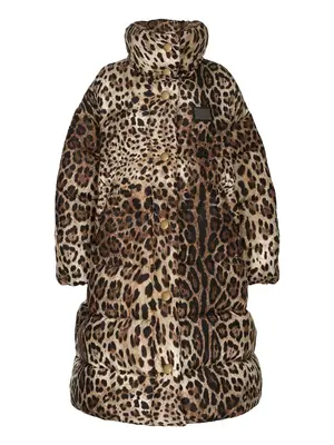 DOLCE & GABBANA Dolce & Gabbana Leopard-Print Oversize Padded Coat