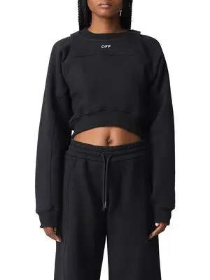 Off-White Sweatshirt With Embroidered Logo - Black