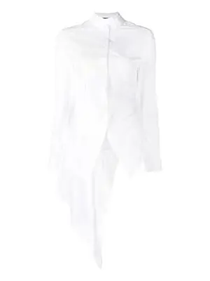 Isabel Benenato Asymmetric Shirt - White
