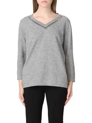Fabiana Filippi Fabiana Filippi V-Neck Fine Knit Sweater Beige