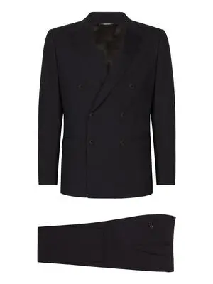 Dolce & Gabbana Double-breasted Stretch Wool Martini-fit Suit - Blue