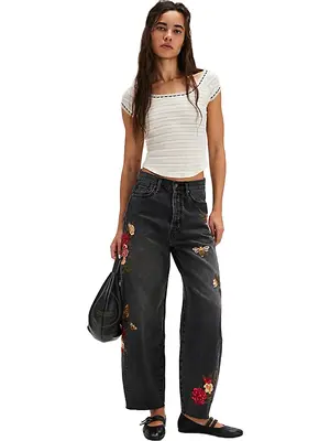 DRIFTWOOD Driftwood Parker Embroidered Jeans Washed Black
