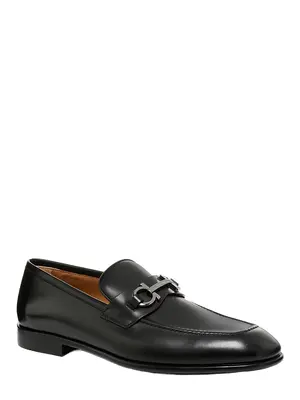 FERRAGAMO Foster Leather Loafers Nero