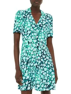 Whistles Rowan Floral Petal Mini Dress - Green/multi