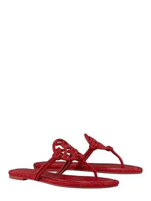 Tory Burch Miller Knotted Pavé Thong Sandal Ruby