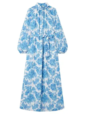 EMILIA WICKSTEAD Elanda Floral-print Maxi Dress - Blue
