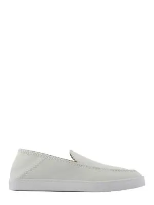 Giorgio Armani GIORGIO ARMANI Galleria 3 Nappa Leather Slip-Ons White