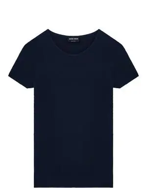 Giorgio Armani Links-stitch Viscose Jumper - Navy_blue