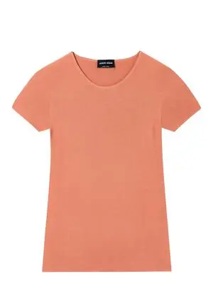 Giorgio Armani Links-stitch Viscose Jumper - Orange