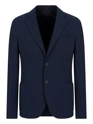 GIORGIO ARMANI GIORGIO ARMANI Single-Breasted Stretch Wool Seersucker Jacket