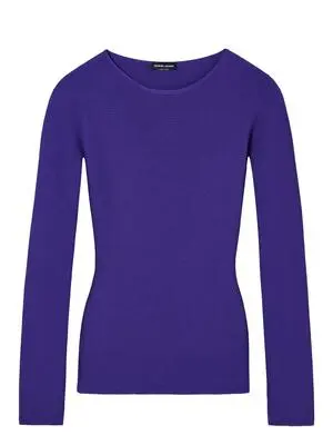 Giorgio Armani Links-stitch Viscose Jumper - Purple