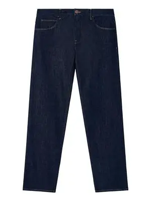 Giorgio Armani Five-pocket Stretch Cotton-denim Trousers - Blue