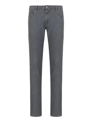 Giorgio Armani Five-pocket Slim-fit Stretch Cotton-denim Trousers - Black