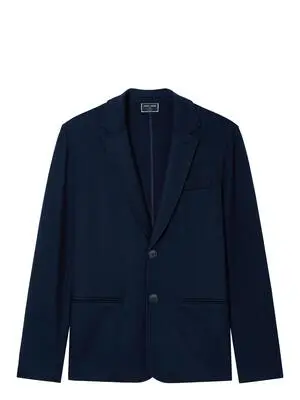 Giorgio Armani Icon Single-breasted Cashmere Jersey Jacket - Navy_blue