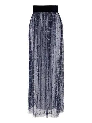 Giorgio Armani Embroidered Tulle Maxi Skirt - Patterned