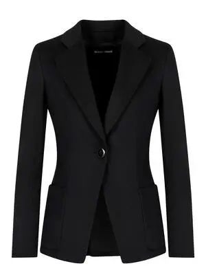 Giorgio Armani Single-breasted Virgin Wool And Cashmere Jacket - Black