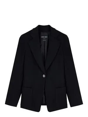 Giorgio Armani Single-breasted Virgin Wool And Cashmere Jacket - Black
