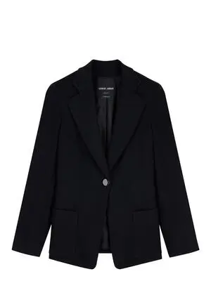 Giorgio Armani Single-breasted Virgin Wool And Cashmere Jacket - Black