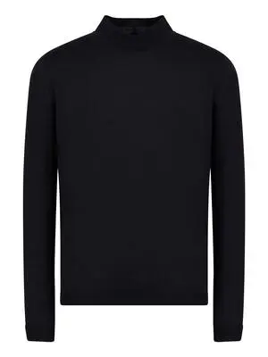 Giorgio Armani Icon Cashmere Mock-neck Jumper - Navy Blue
