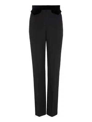 Giorgio Armani Straight Barathea Virgin Wool Trousers - Patterned