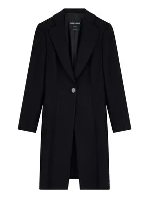 Giorgio Armani Pure Cashmere Single-breasted Coat - Black