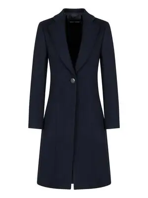 Giorgio Armani Pure Cashmere Single-breasted Coat - Navy_blue