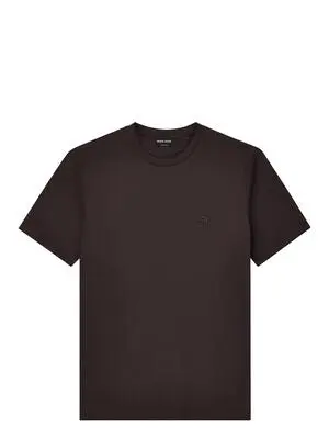Giorgio Armani Cotton-interlock T-shirt With Embroidered Logo - Brown
