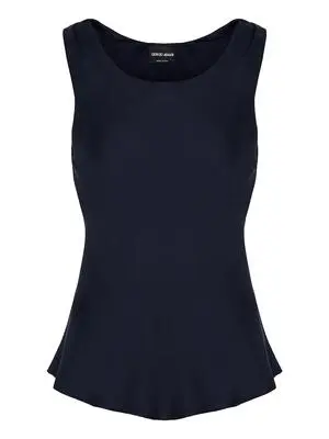 Giorgio Armani Pure Silk Top - Navy_blue