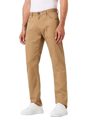 Giorgio Armani Regular-Fit Five-Pocket Stretch Cotton Trousers Brown