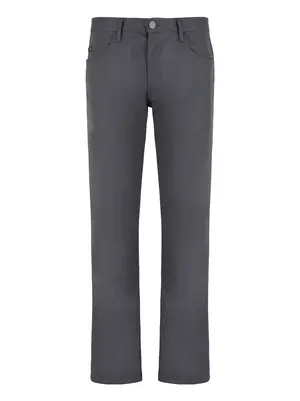 Giorgio Armani Regular-Fit Five-Pocket Stretch Cotton Trousers Dark Gray