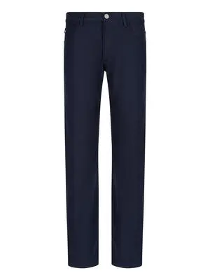 Giorgio Armani Regular-fit, Five-pocket Trousers In Stretch Cotton - Navy Blue
