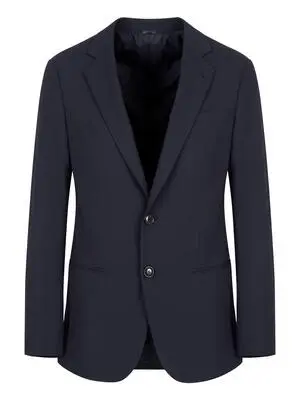 Giorgio Armani Pure Virgin Wool Soho Line Single-breasted Jacket Navy Blue