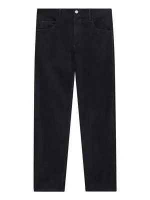 Giorgio Armani Regular-fit Trousers In Ribbed Cotton And Cashmere - Black