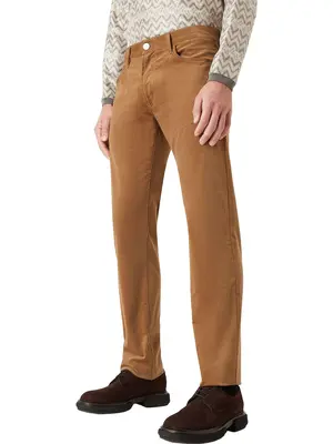 Giorgio Armani GIORGIO ARMANI Regular-Fit Trousers In Ribbed Cotton And Cashmere Camel
