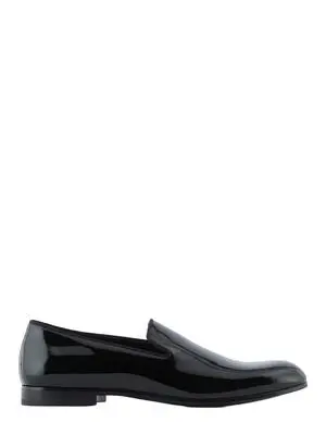 Giorgio Armani Patent Leather Loafers - Black