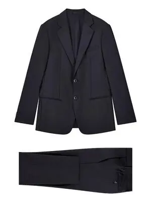Giorgio Armani Soho Line Single-breasted Suit In Wool And Cashmere - Navy_blue